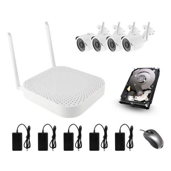 Kit NVR 4 caméras 3MP WIFI avec disque dur 1 To - Kit caméra Wifi ...